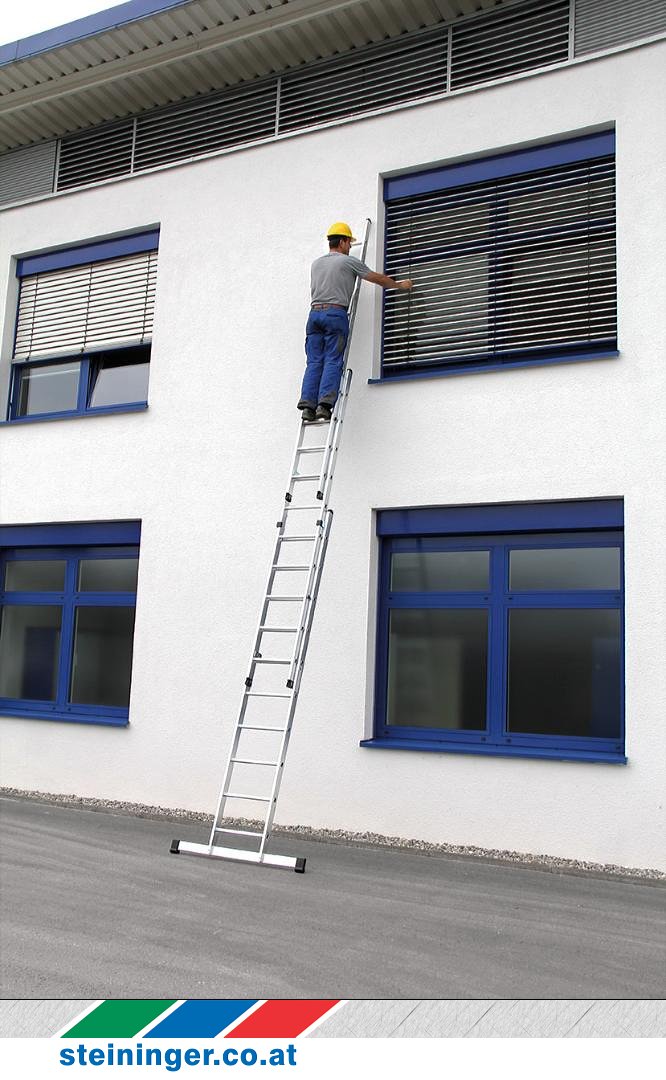 Günzburger Aluminium-Schiebeleiter 3-teilig mit Standard-Traverse ...